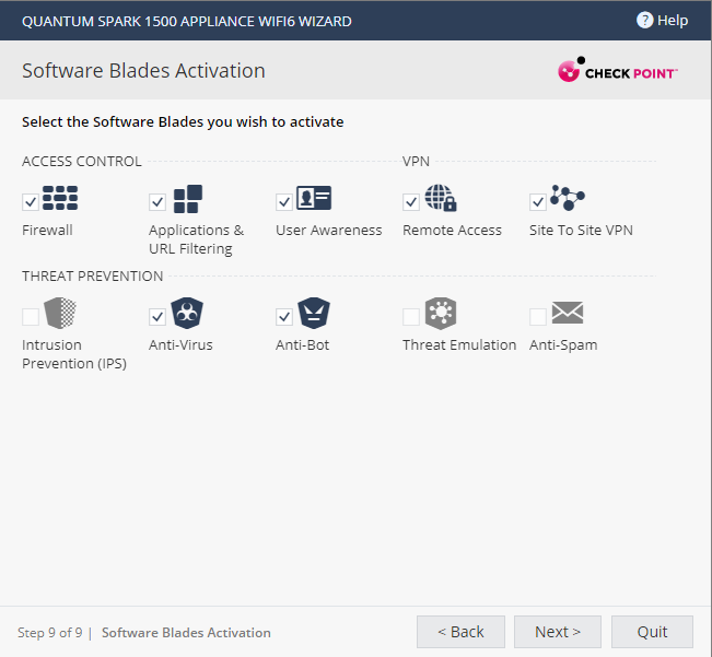 Activación de blade de software