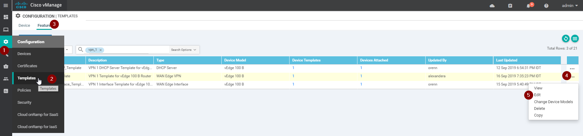 Configuring Cisco vManage on the SD-WAN Device
