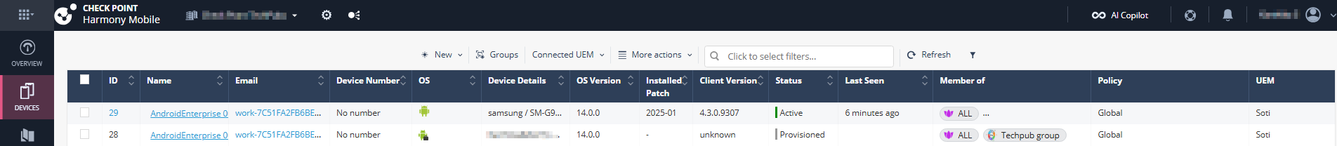 Installing the Harmony Mobile Protect App on Devices