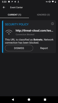 Harmony Mobile Protect App Operation