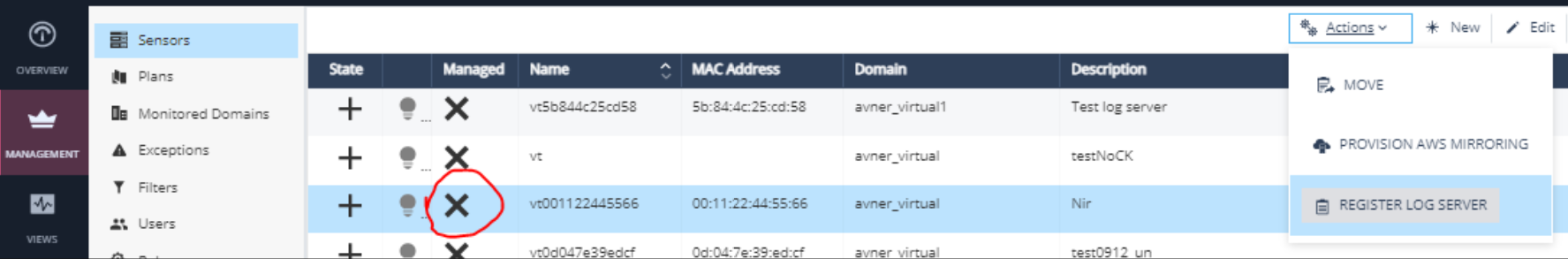 NDR Log Server Registration