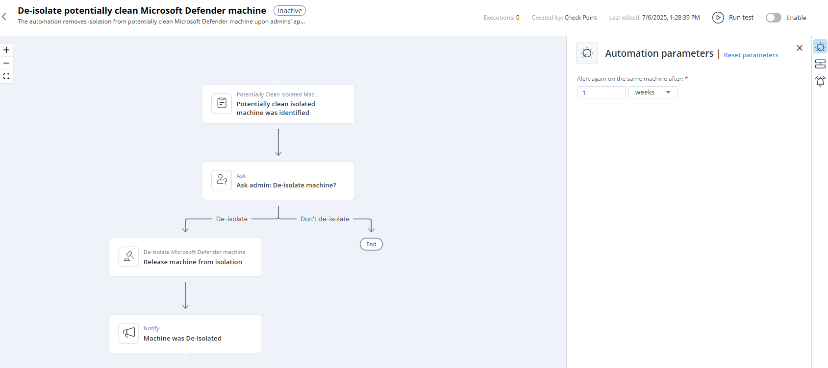 De-isolate potentially clean Microsoft Defender machine