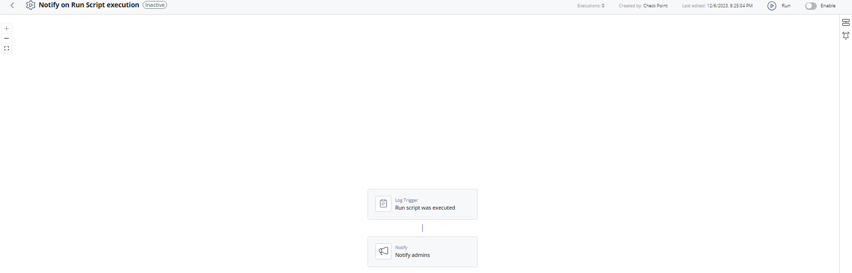 Notify On Run Script Execution