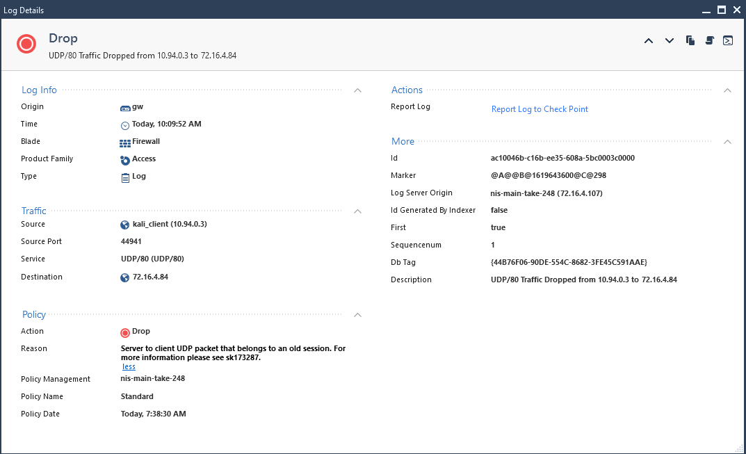 Drop log: "Server to client [protocol] packet that belongs to an old ...
